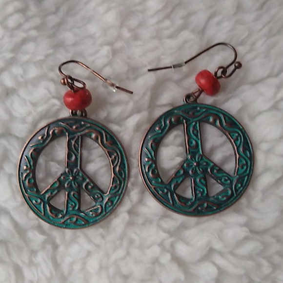 Jewelry | Vintage Inspired Metal Peace Boho Earrings | Poshmark